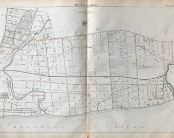Somerton Map, Byberry Map, Original 1910 City of Philadelphia Atlas Map ...