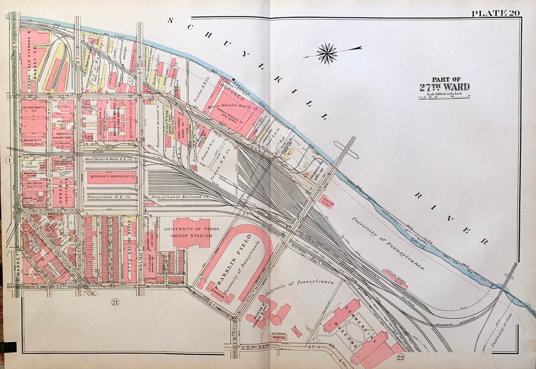 University of Pennsylvania Map, Original 1926 West Philly Atlas ...