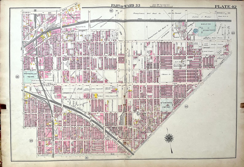 Juniata Park Map, Northeast Philadelphia Map, Fairhill Map, Original ...