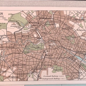 Germany Map, Original 1922 Times Atlas, Berlin, Hamburg, Düsseldorf ...