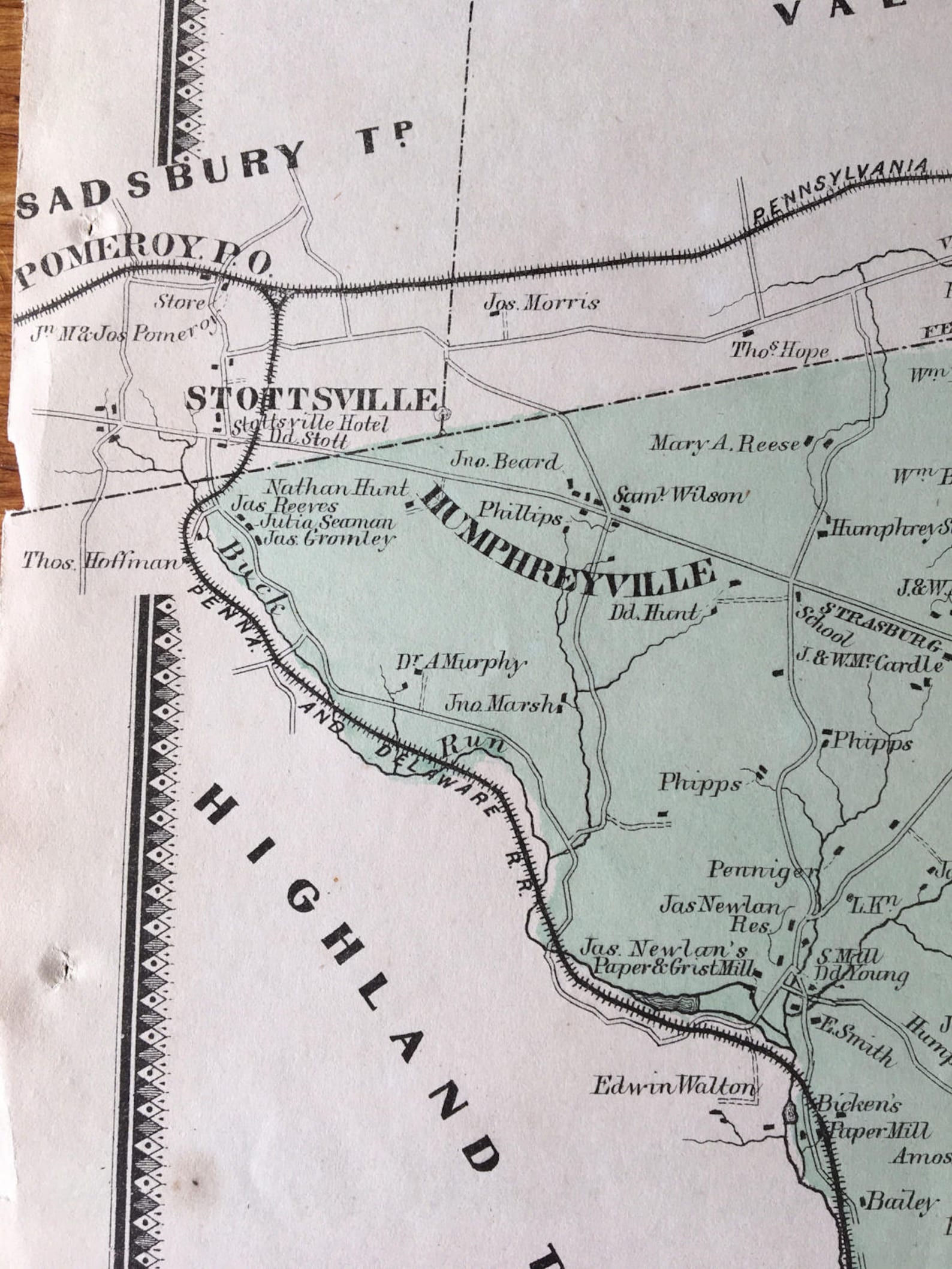 East Fallowfield Map Original 1873 Chester County Atlas Map - Etsy