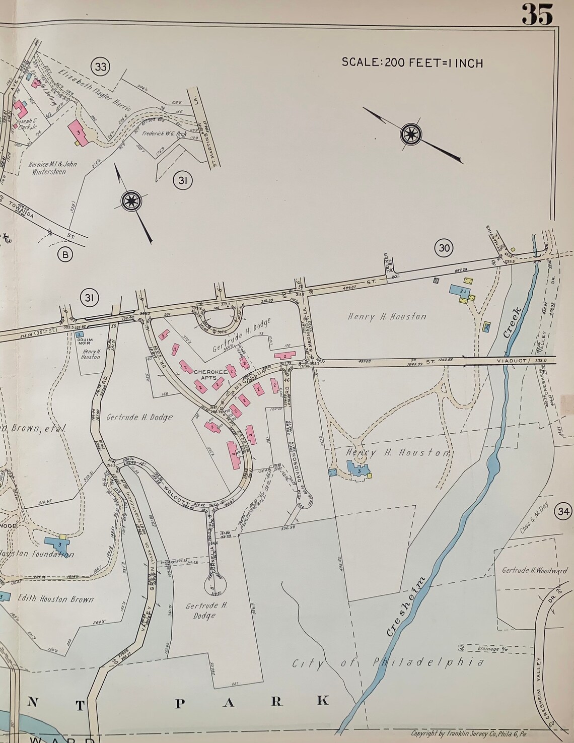 Buy Chestnut Hill Map Original 1955 City of Philadelphia Atlas Online ...