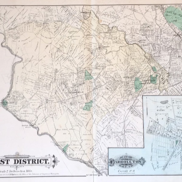 Baltimore County Vintage Map - Etsy