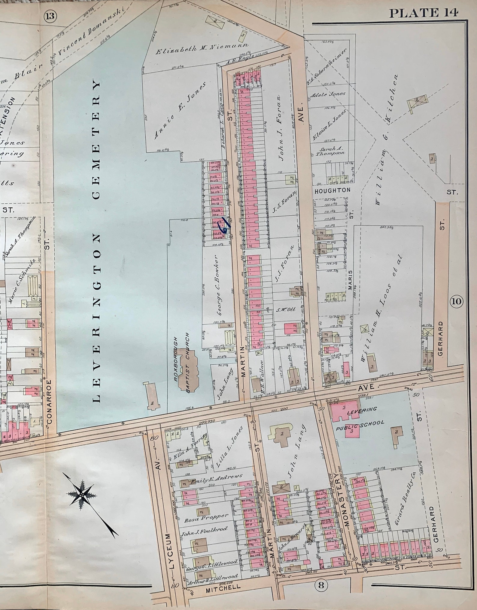 Manayunk Map, Original 1911 City of Philadelphia Atlas Map, Leverington ...
