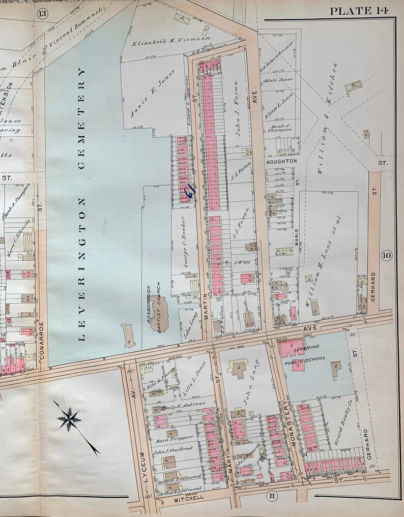 Manayunk Map, Original 1911 City of Philadelphia Atlas Map, Leverington ...