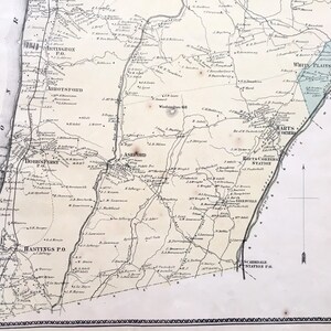 Greenburgh Antique Map, Original 1867 Hand Colored Atlas Map, West ...