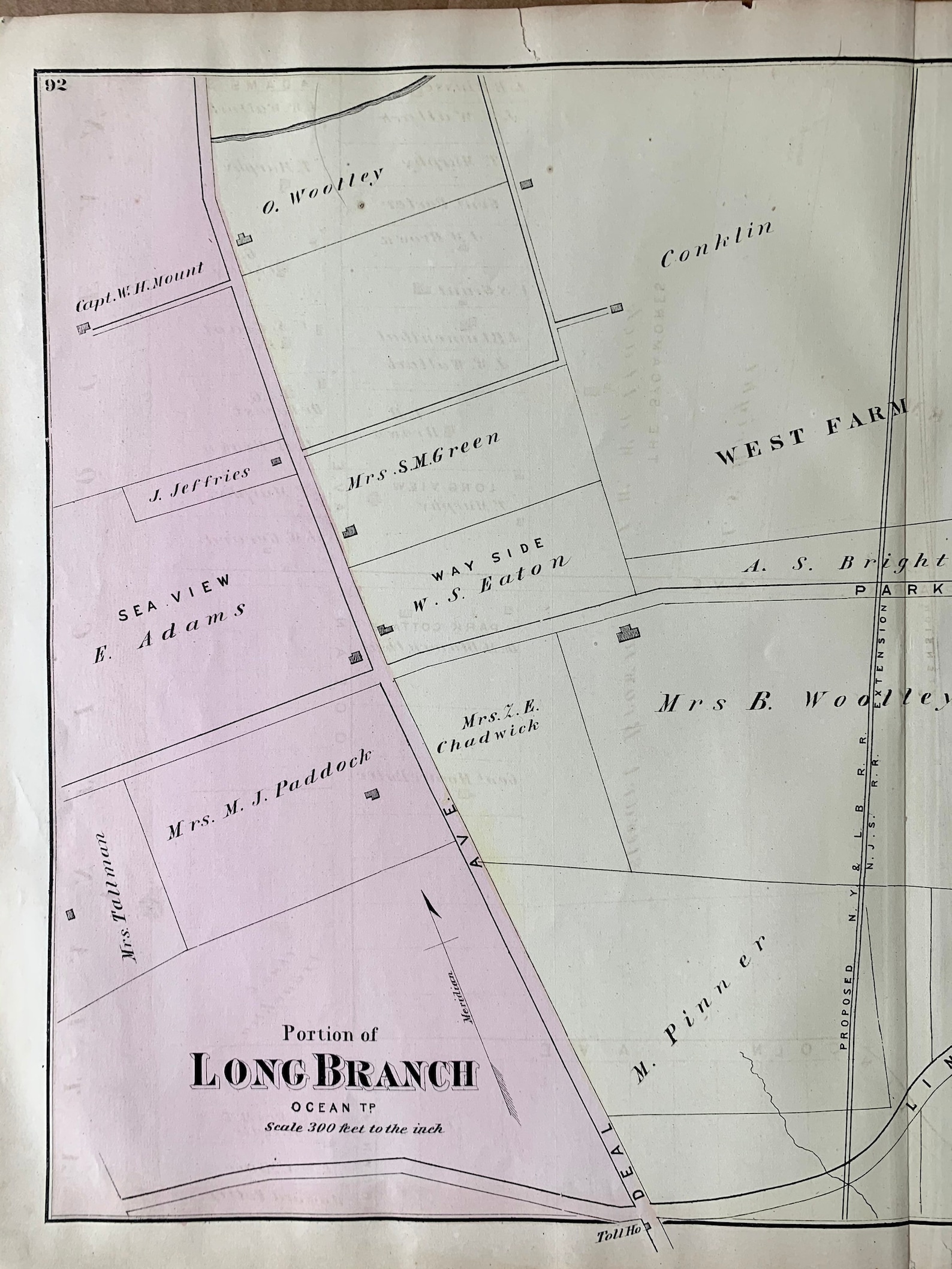 Long Branch Map Original 1873 Monmouth County New Jersey - Etsy