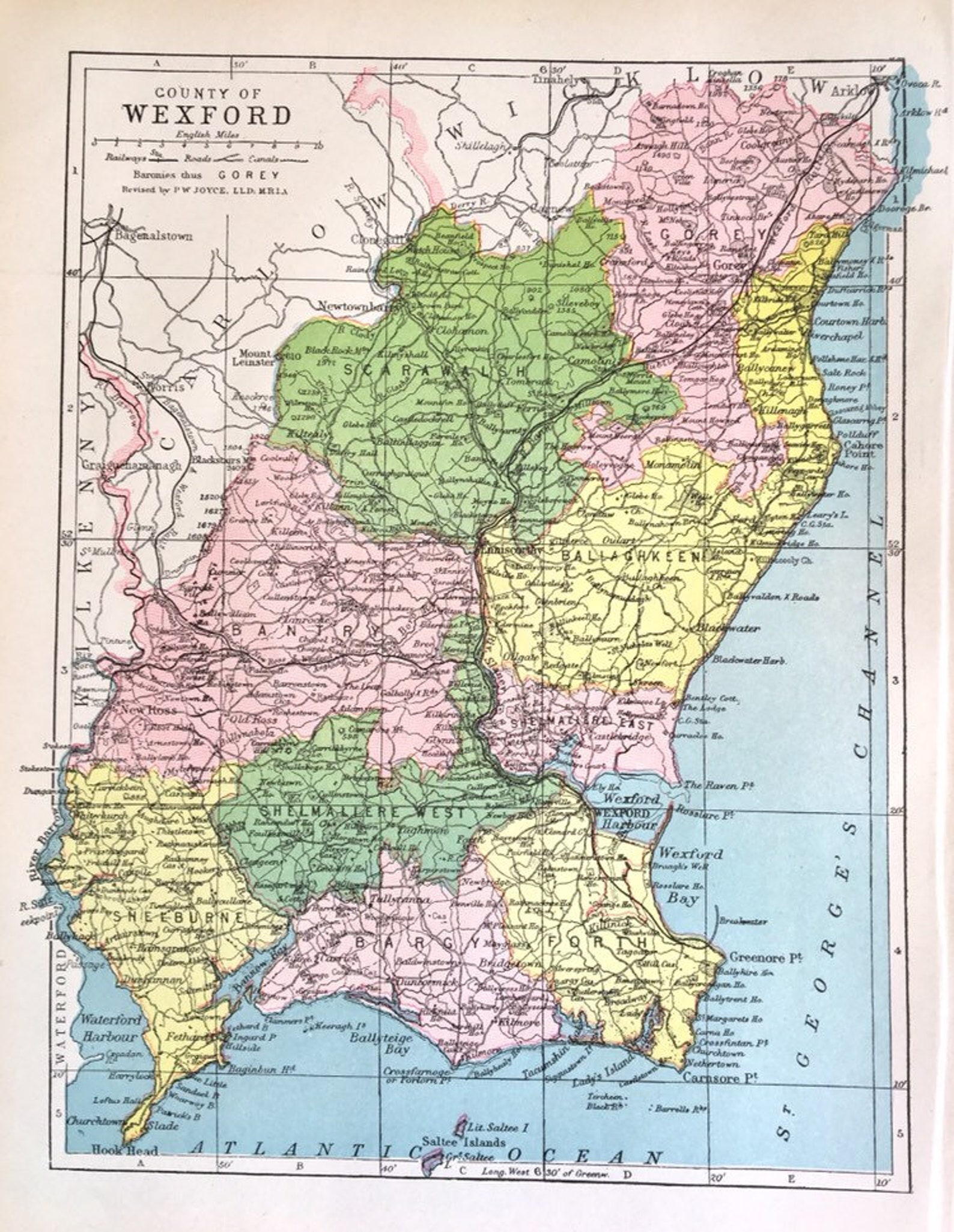 County of Wexford 1902 Atlas of Ireland Map - Etsy