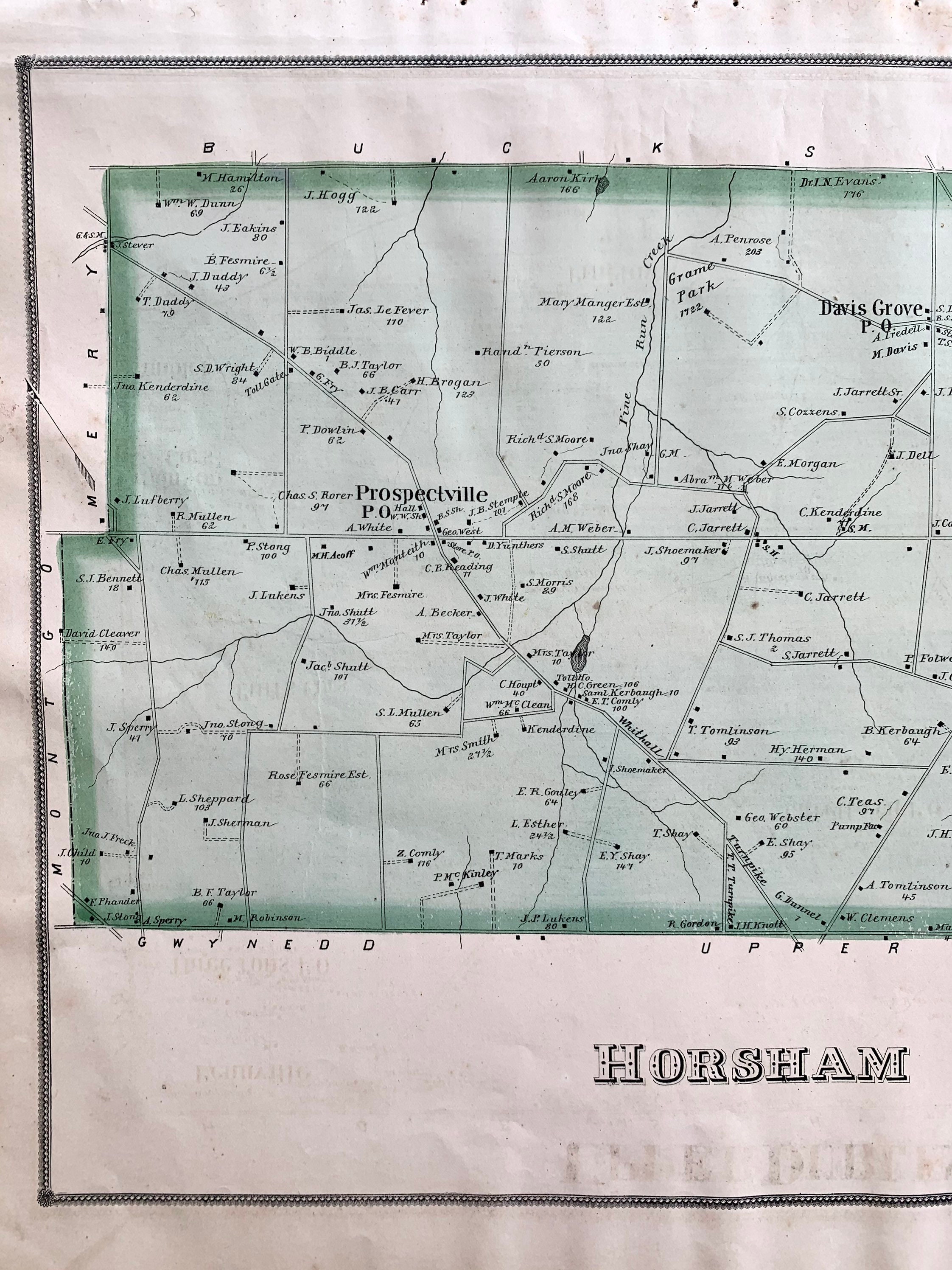 Horsham Map Original 1877 Montgomery County Atlas - Etsy