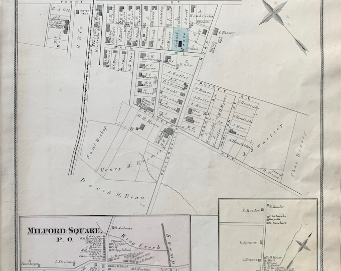 Perkasie Map, Dublin Map, Original 1875 Bucks County Atlas Map ...