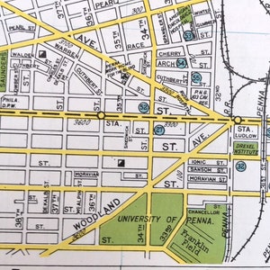 West Philadelphia Map, Original 1946 Franklins Atlas, University of ...