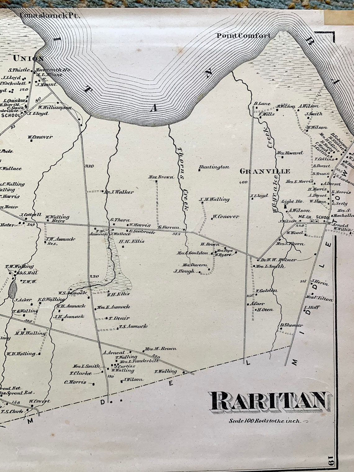 Keyport Map Original 1873 Monmouth County New Jersey Atlas - Etsy UK