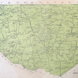 Uniontown Map, Original 1916 Carroll County Maryland Atlas, Myers Map ...