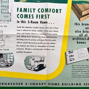Vintage House Plan Poster, Original 1950s Weyerhaeuser Mid Century ...