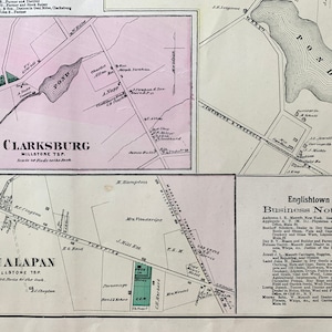 Englishtown Map, Original 1873 Monmouth County, New Jersey Atlas ...