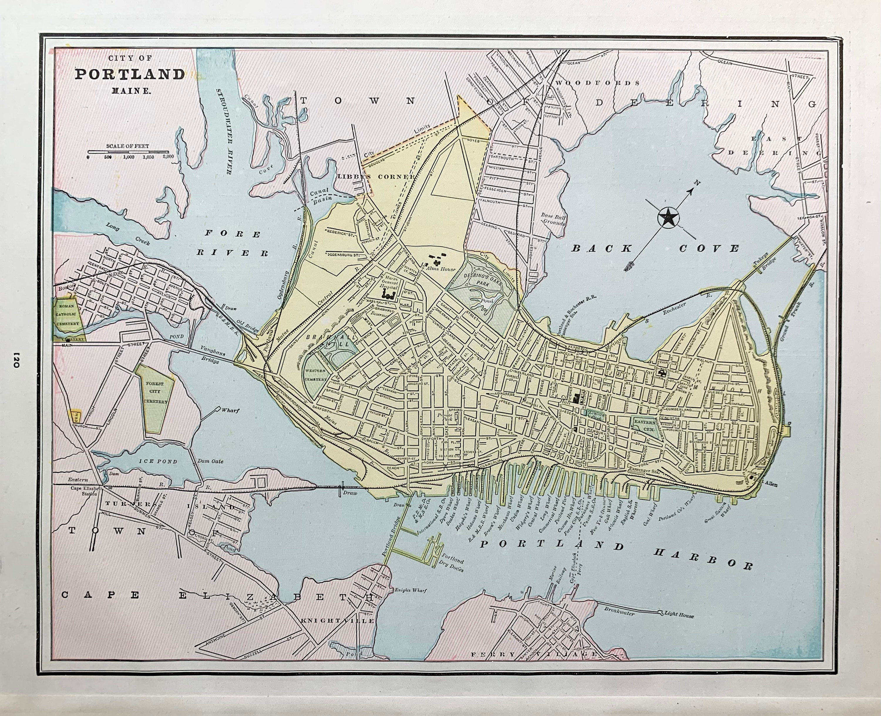 Portland Maine Map, Original 1895 Crams Atlas, Maine Map, Old Port, the ...