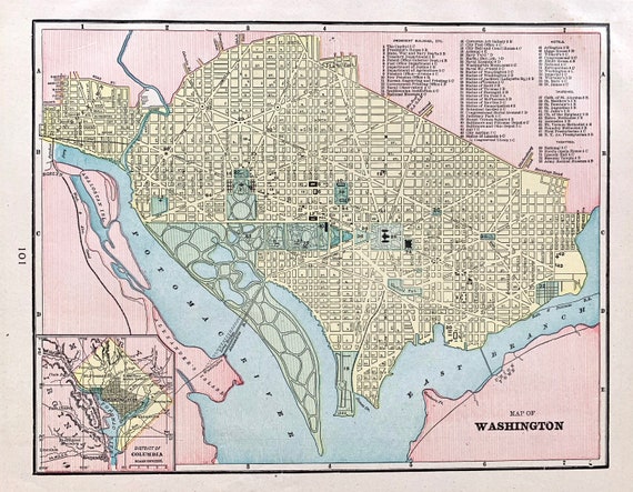 Mapa Do Distrito De Washington Da Colombia