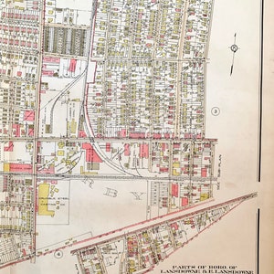 Lansdowne Map, Original 1929 Delaware County Atlas, Upper Darby ...