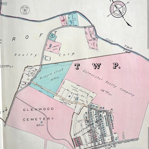 Marple Township Map, Original 1942 Upper Darby Atlas, Broomall - Etsy