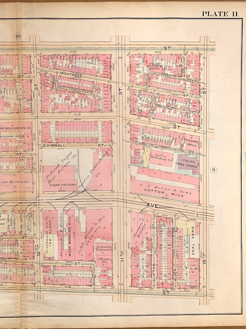 Bella Vista Map, Italian Market Map, Original 1917 City of Philadelphia ...