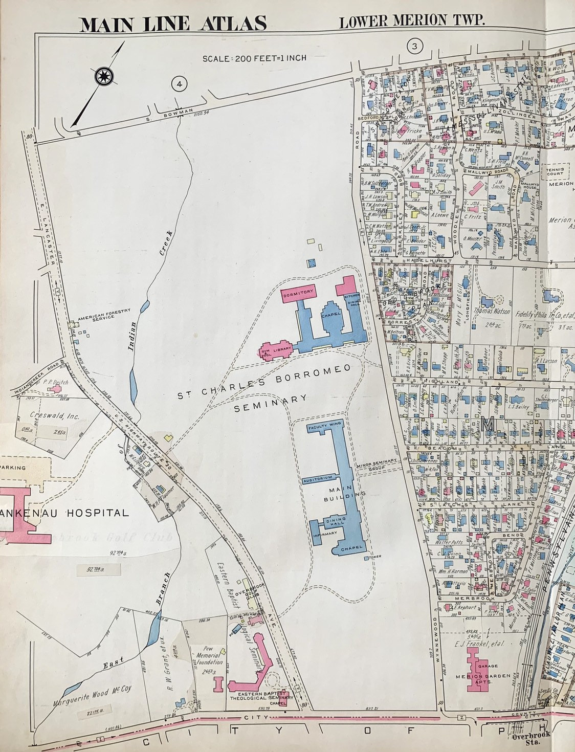1947 Merion Map Original Main Line Atlas Map Lower Merion - Etsy