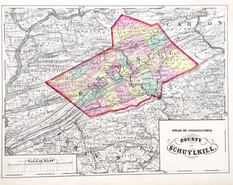 Home & Living Pennsylvania Geologic Formations map hand colored ...