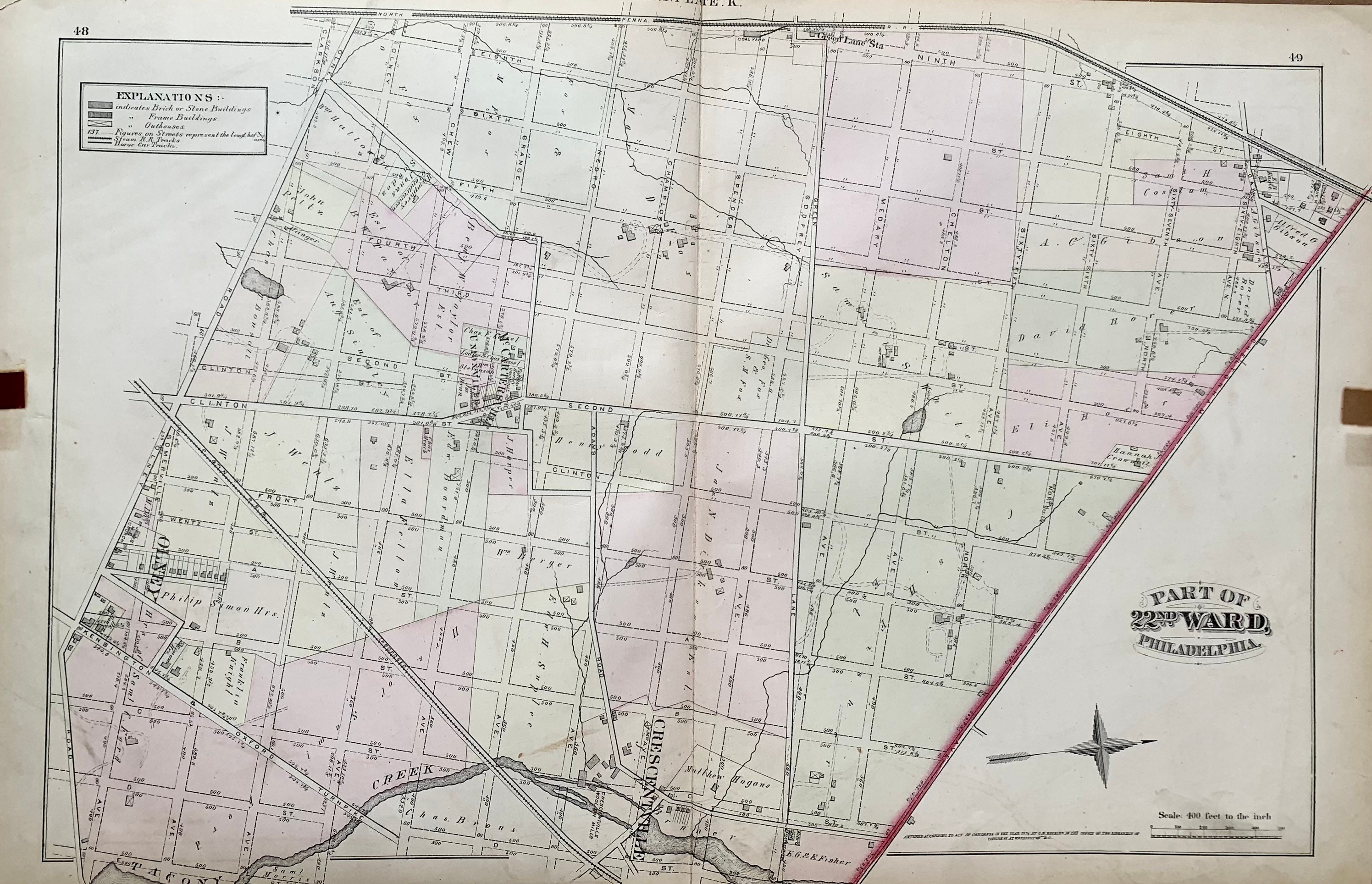 Olney Map Original 1878 Philadelphia 22nd Ward Atlas Oak - Etsy UK