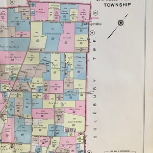 Buckingham Township Map, Original 1948 Bucks County Atlas ...