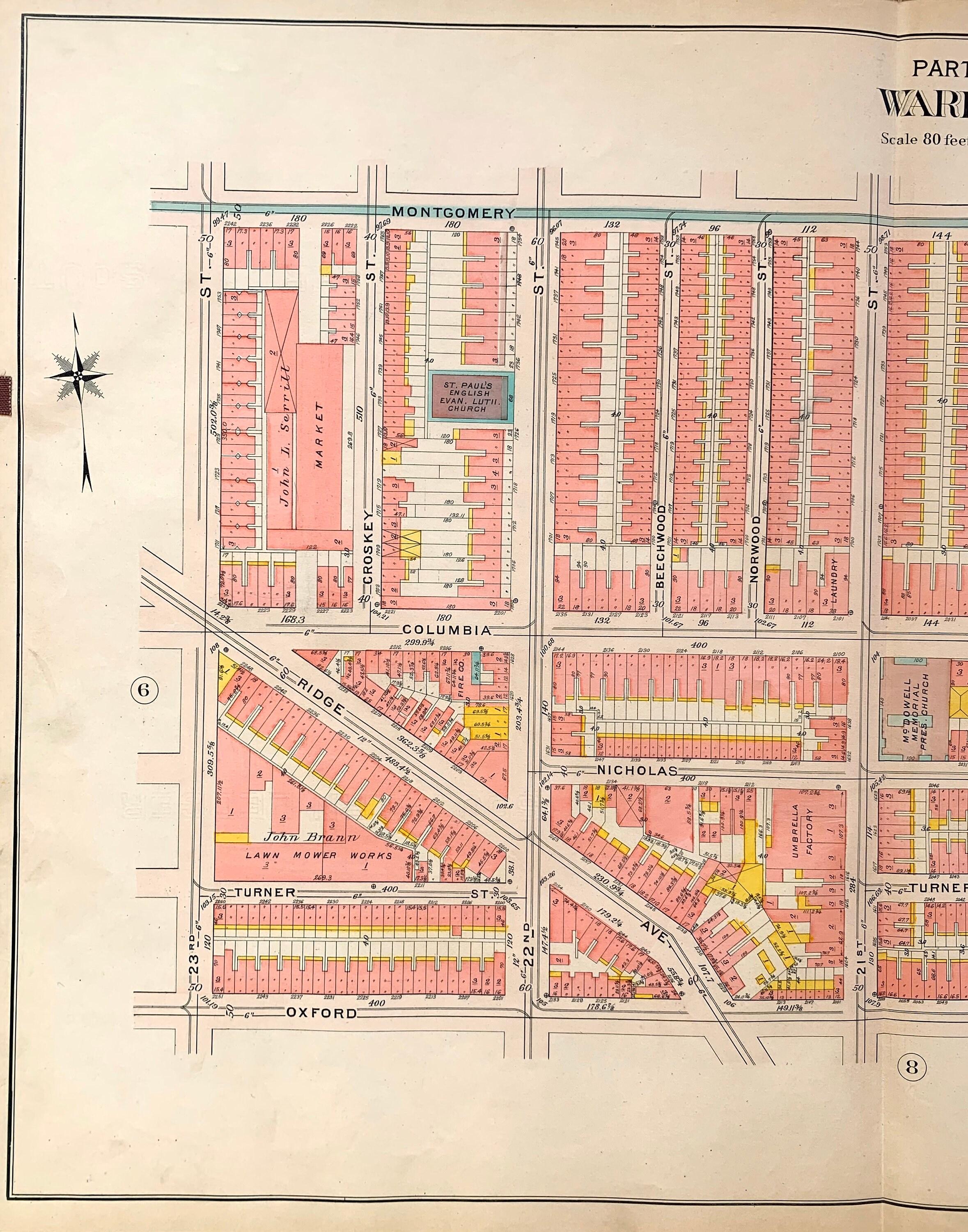 Brewerytown Map North Central Map Original 1907 City of - Etsy