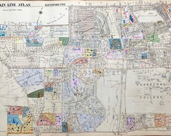 Bryn Mawr Map Original 1961 Main Line Pennsylvania Railroad - Etsy