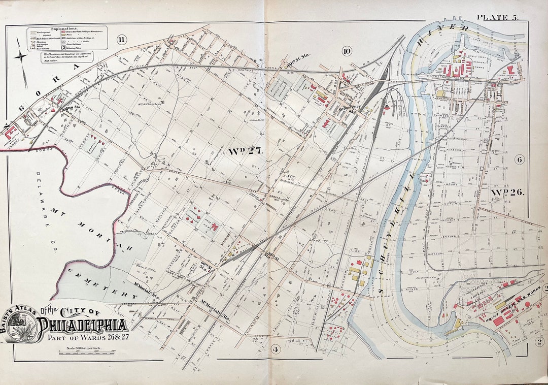 Kingsessing Map, Original 1886 Baist’s City of Philadelphia Atlas ...