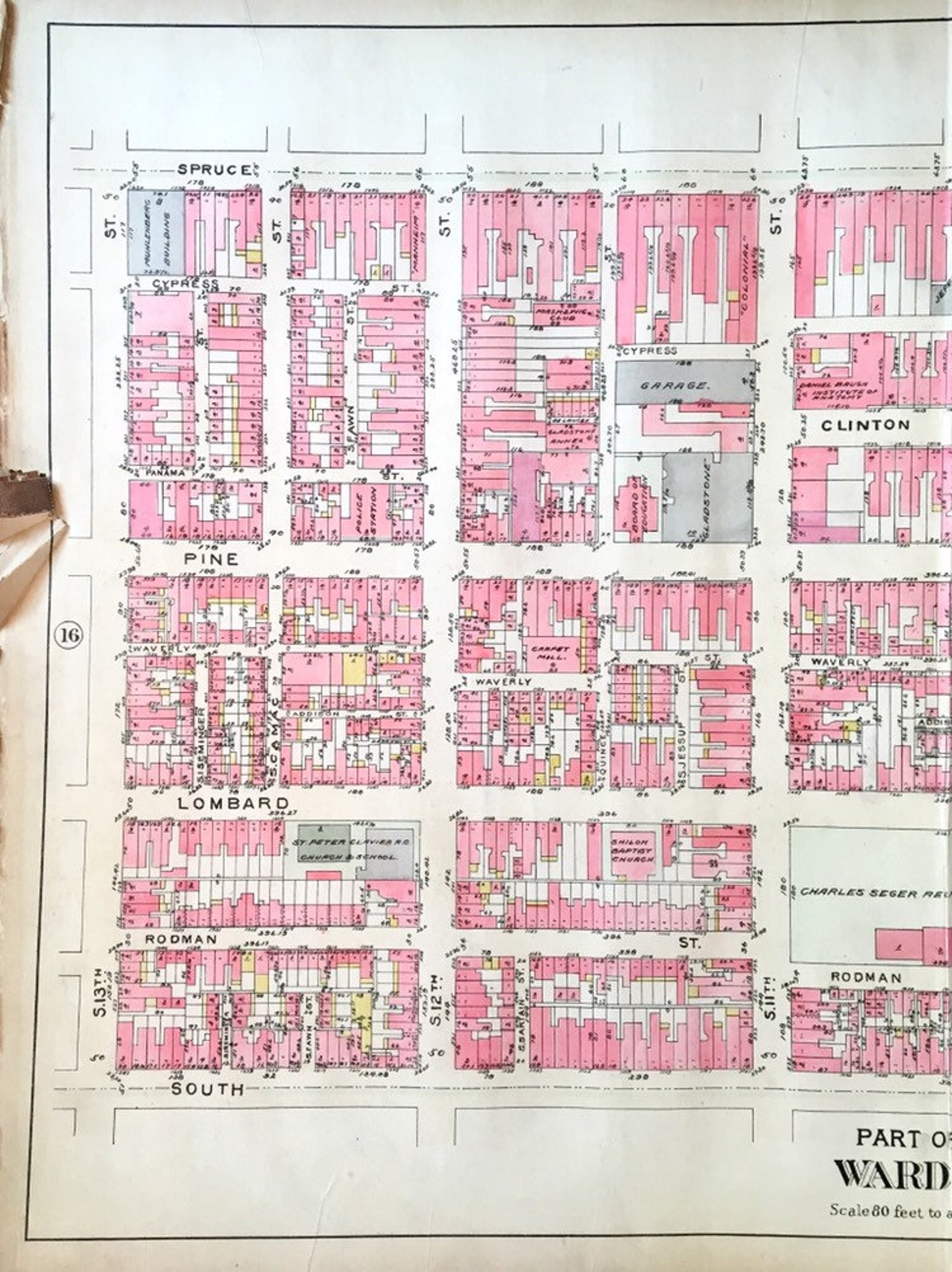 Gayborhood Map, Original 1927 Philadelphia Atlas Map, Hand Colored ...