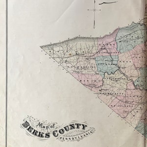 Berks County Map, Original 1876 Berks County Atlas, Reading, Boyertown ...