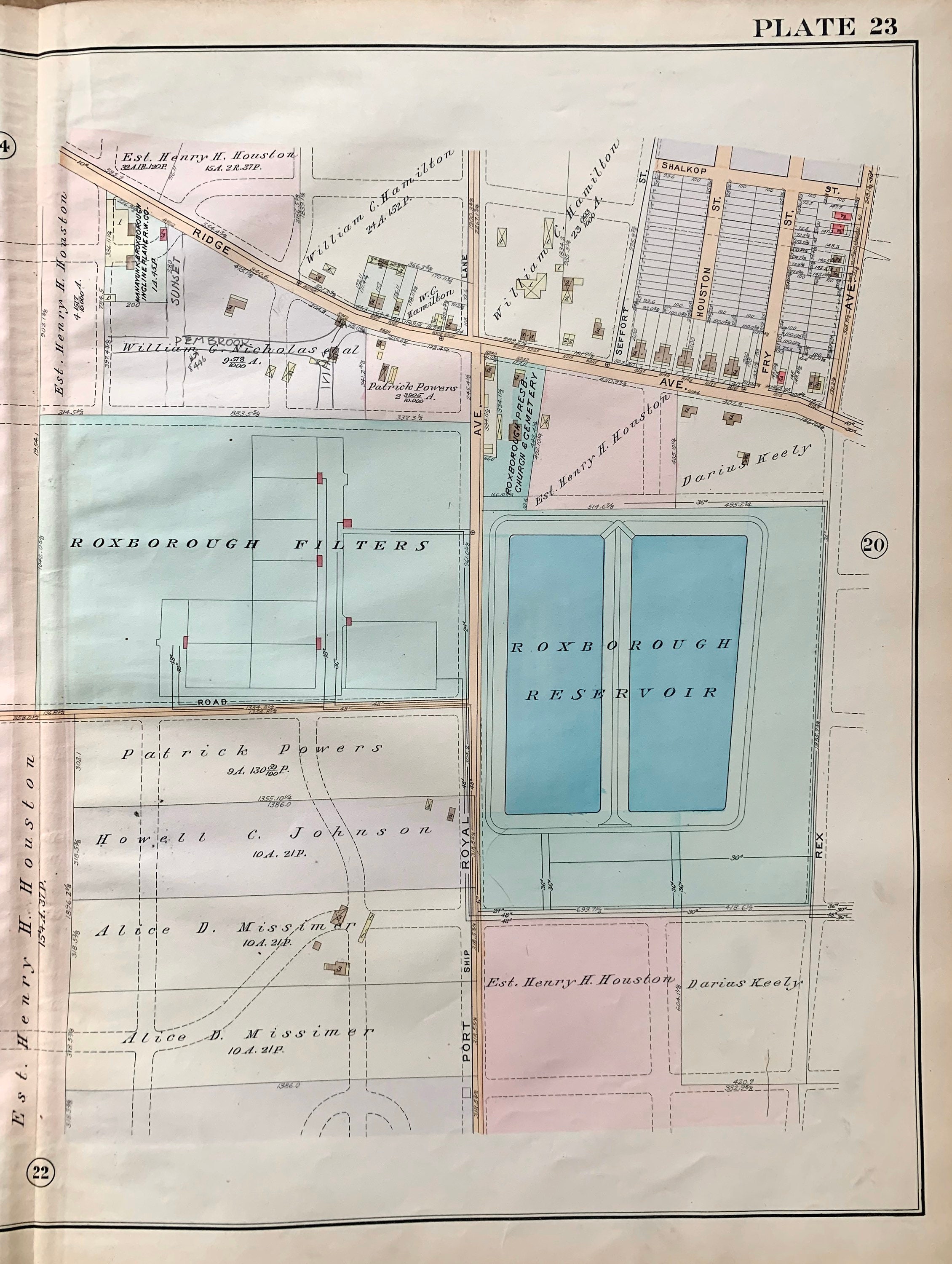 Roxborough Map, Original 1911 City of Philadelphia Atlas, Shawmont Map ...