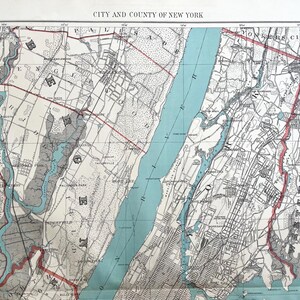 Manhattan Map, Original 1890 Westchester County Atlas, New York City ...