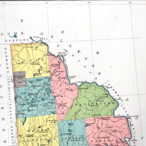 Wayne and Pike County, Original 1900 State of Pennsylvania Atlas ...