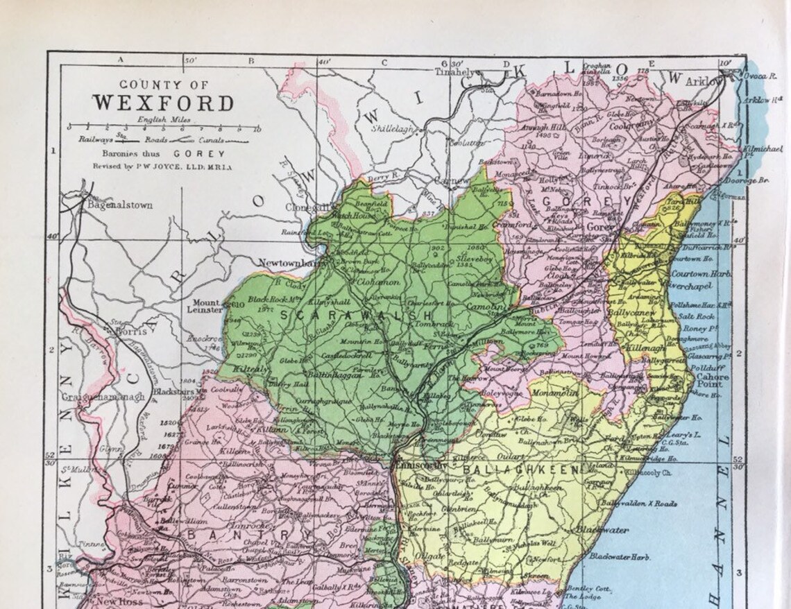 County of Wexford 1902 Atlas of Ireland Map - Etsy