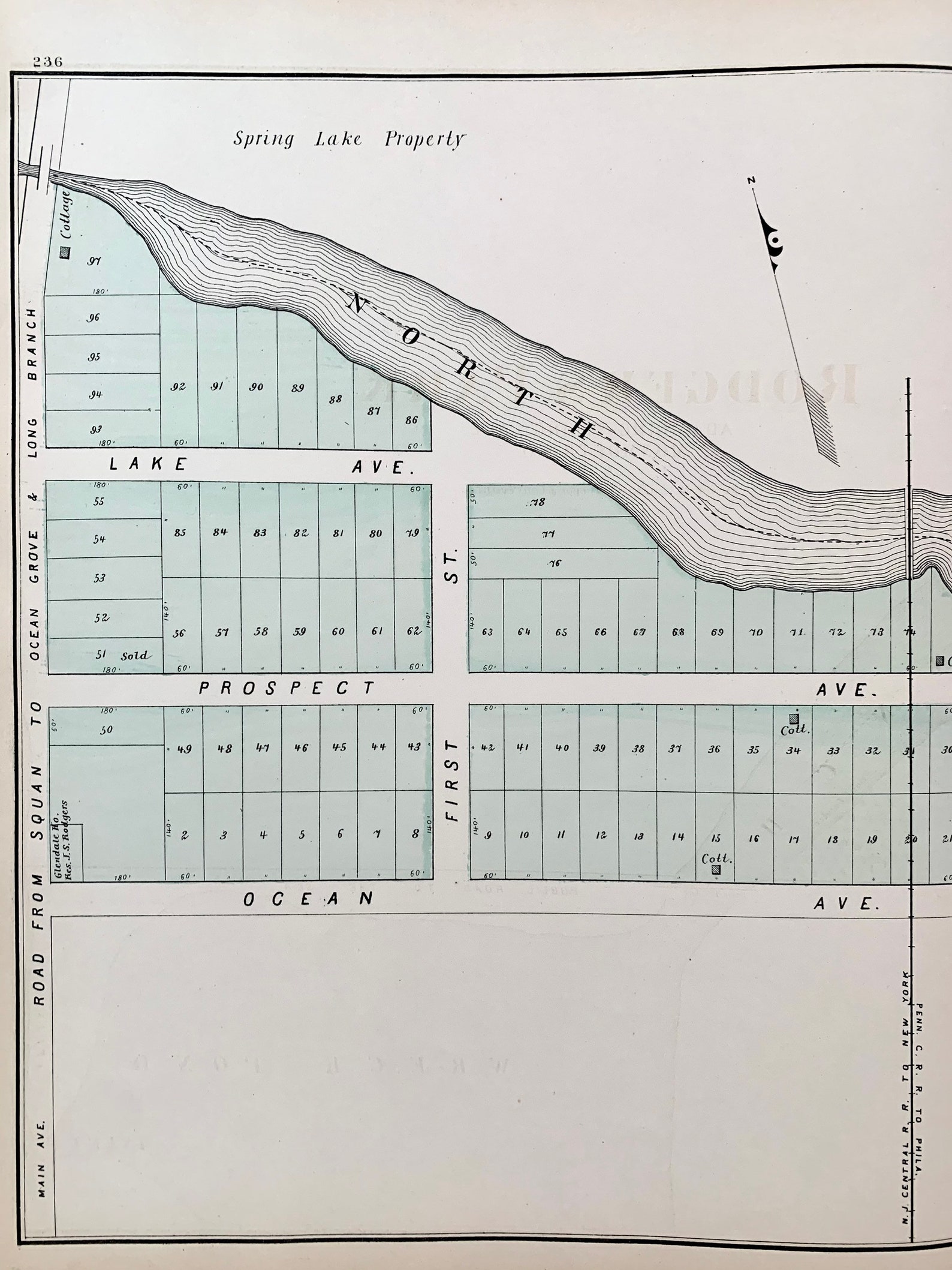 Spring Lake Map Original 1878 New Jersey Shore Atlas - Etsy