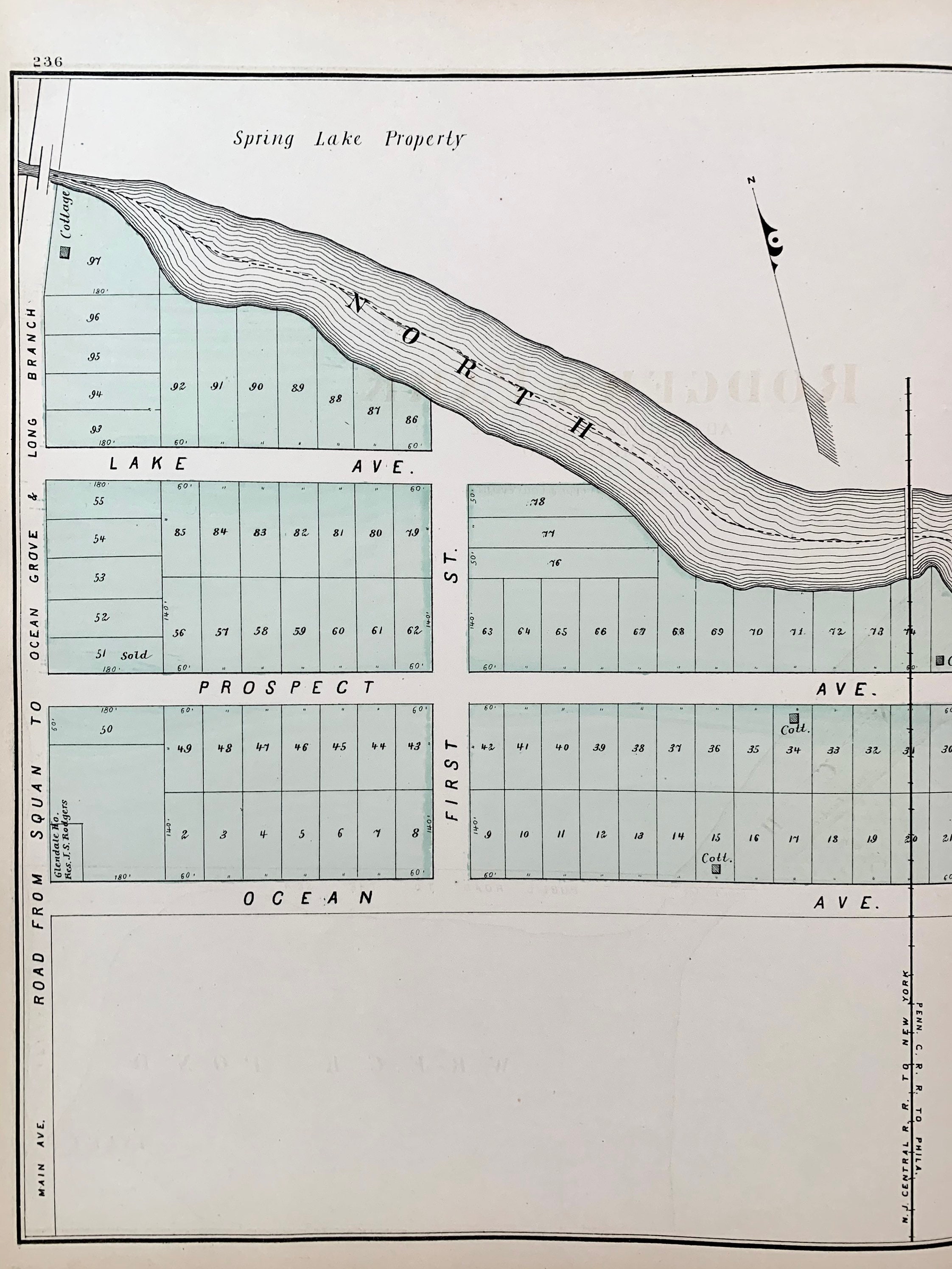 Spring Lake Map Original 1878 New Jersey Shore Atlas - Etsy