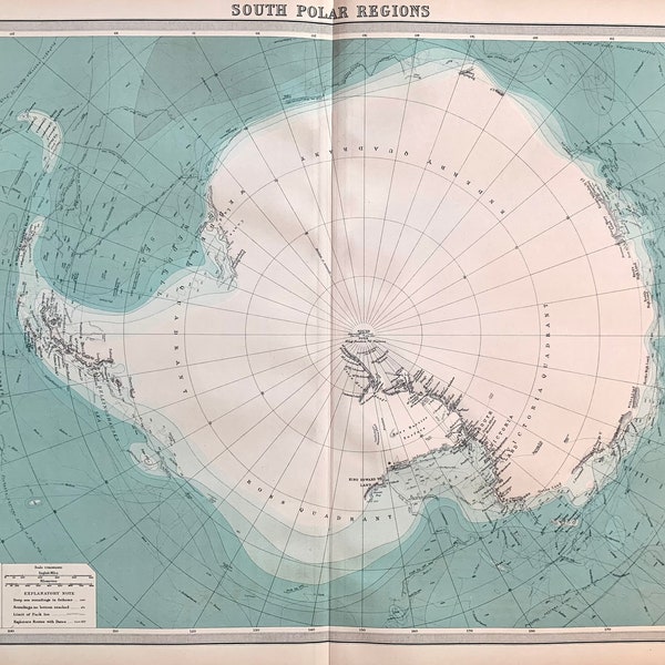 South Pole Map - Etsy