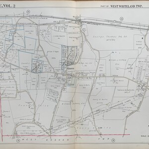 West Whiteland Map, Original 1950 Franklin Survey Main Line Atlas ...