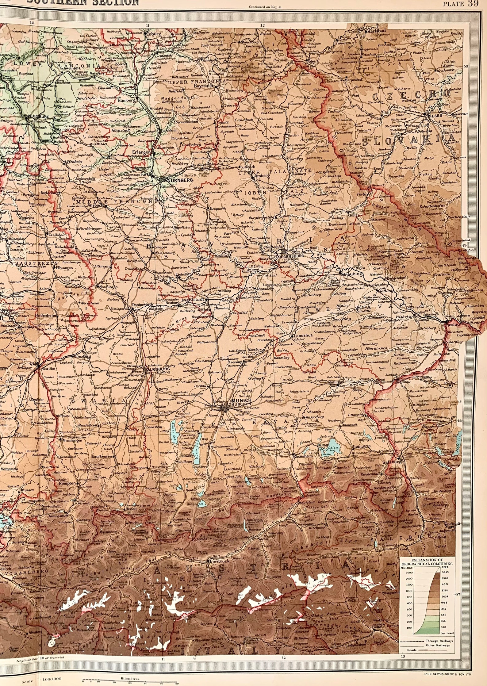 Germany Map Original 1922 Times Atlas Frankfurt Munich - Etsy