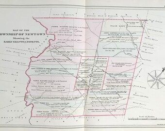 Newtown Township Map, Original 1950 Franklin Survey Main Line Atlas ...