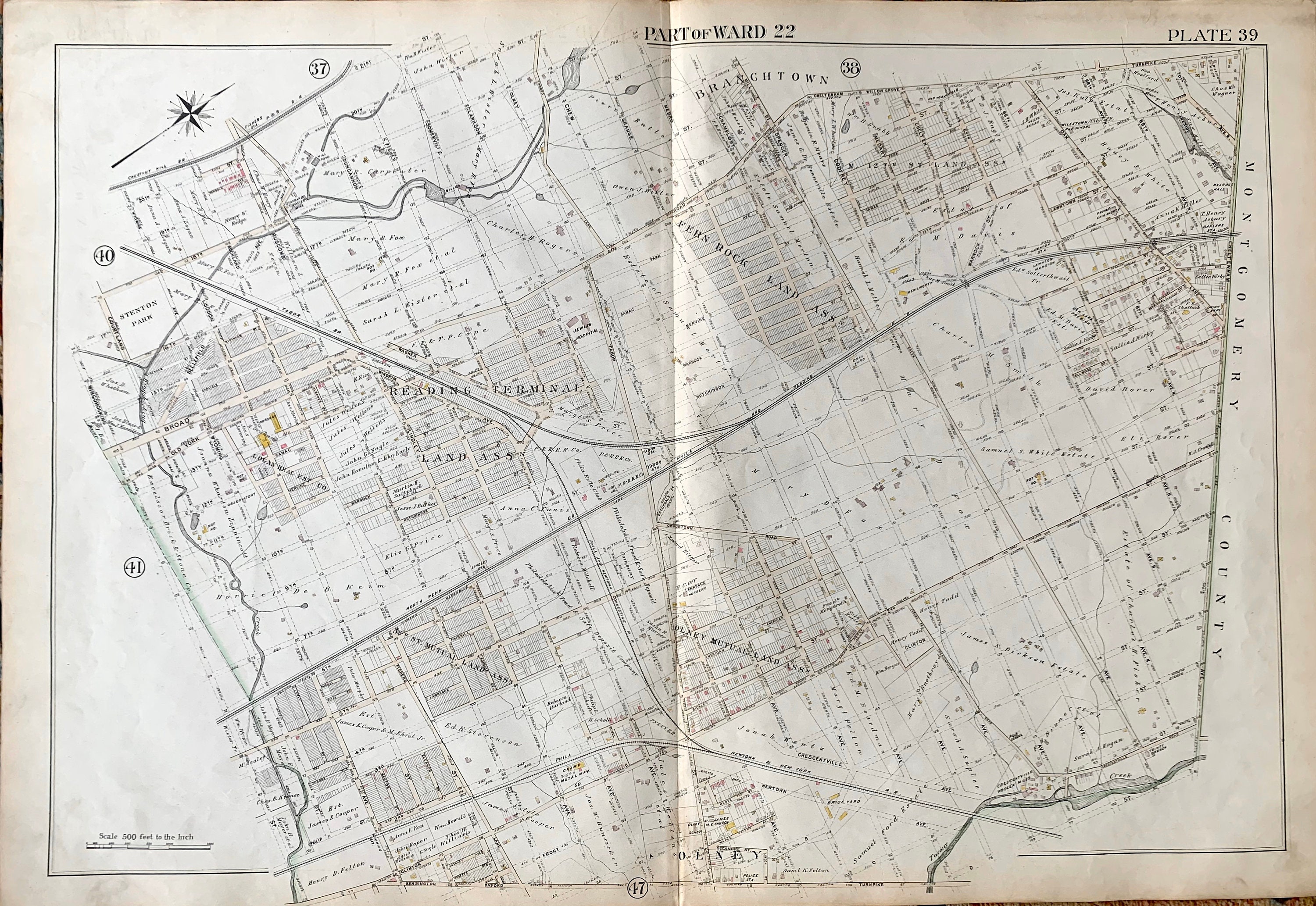 North Philadelphia Map Olney Map Ogontz Map Original 1895 - Etsy UK