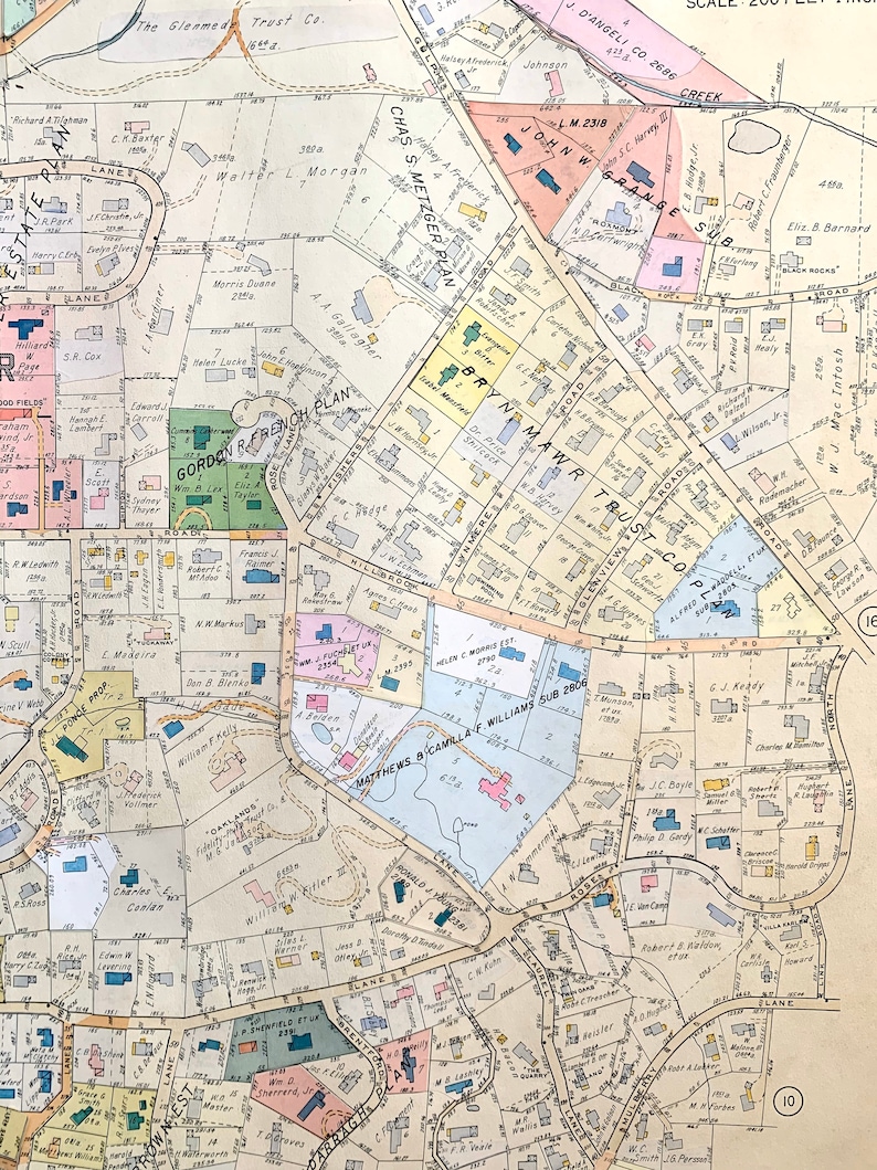 Bryn Mawr Map Original 1961 Main Line Pennsylvania Railroad - Etsy