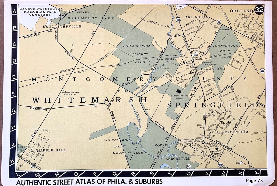 Whitemarsh Map, Montgomery County Pennsylvania Map, Springfield ...