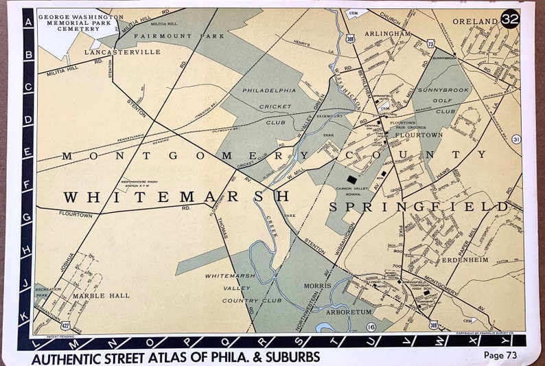 Whitemarsh Map, Montgomery County Pennsylvania Map, Springfield ...