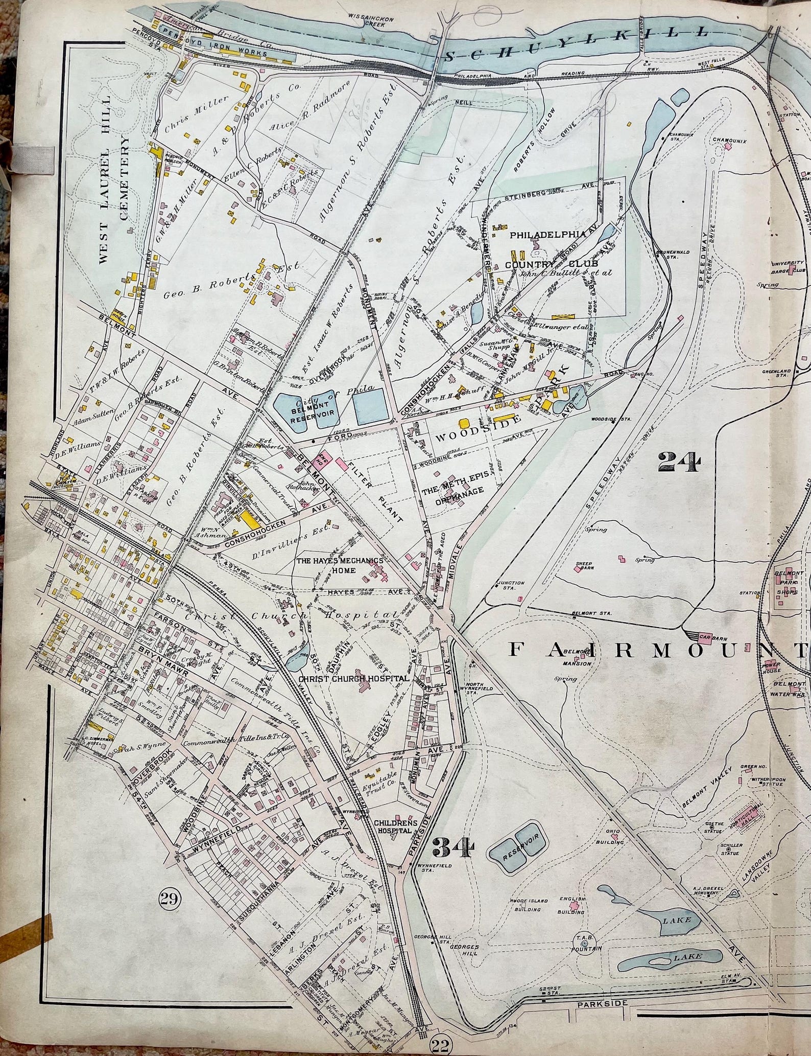 Wynnefield Map, Philadelphia Zoo Map, Original 1910 City of ...