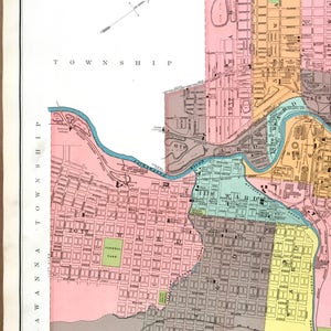 City of Scranton Map, Original 1900 State of Pennsylvania Atlas, the ...