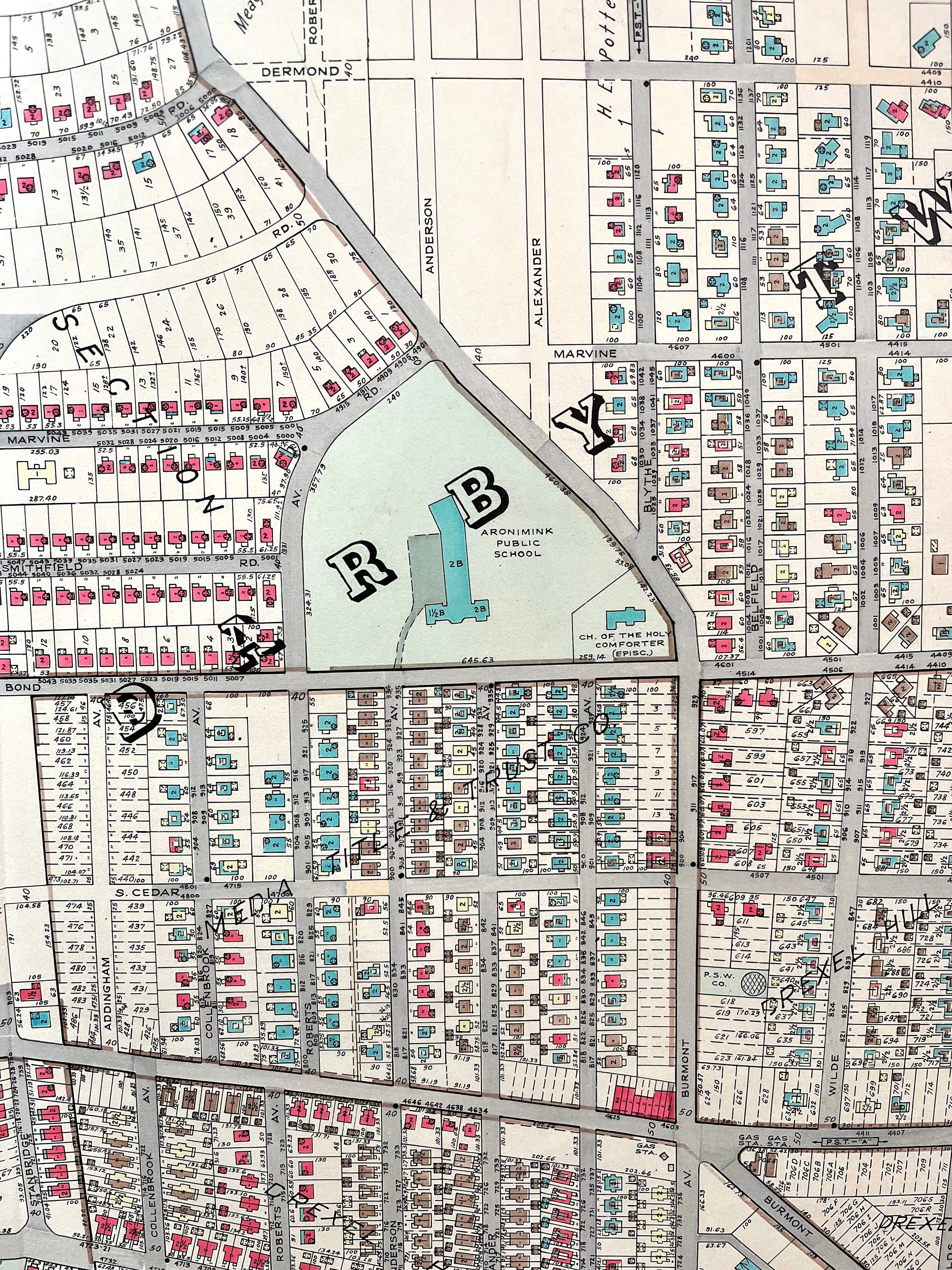 Drexel Hill Map, Original 1942 Upper Darby Atlas, Aronimink - Etsy